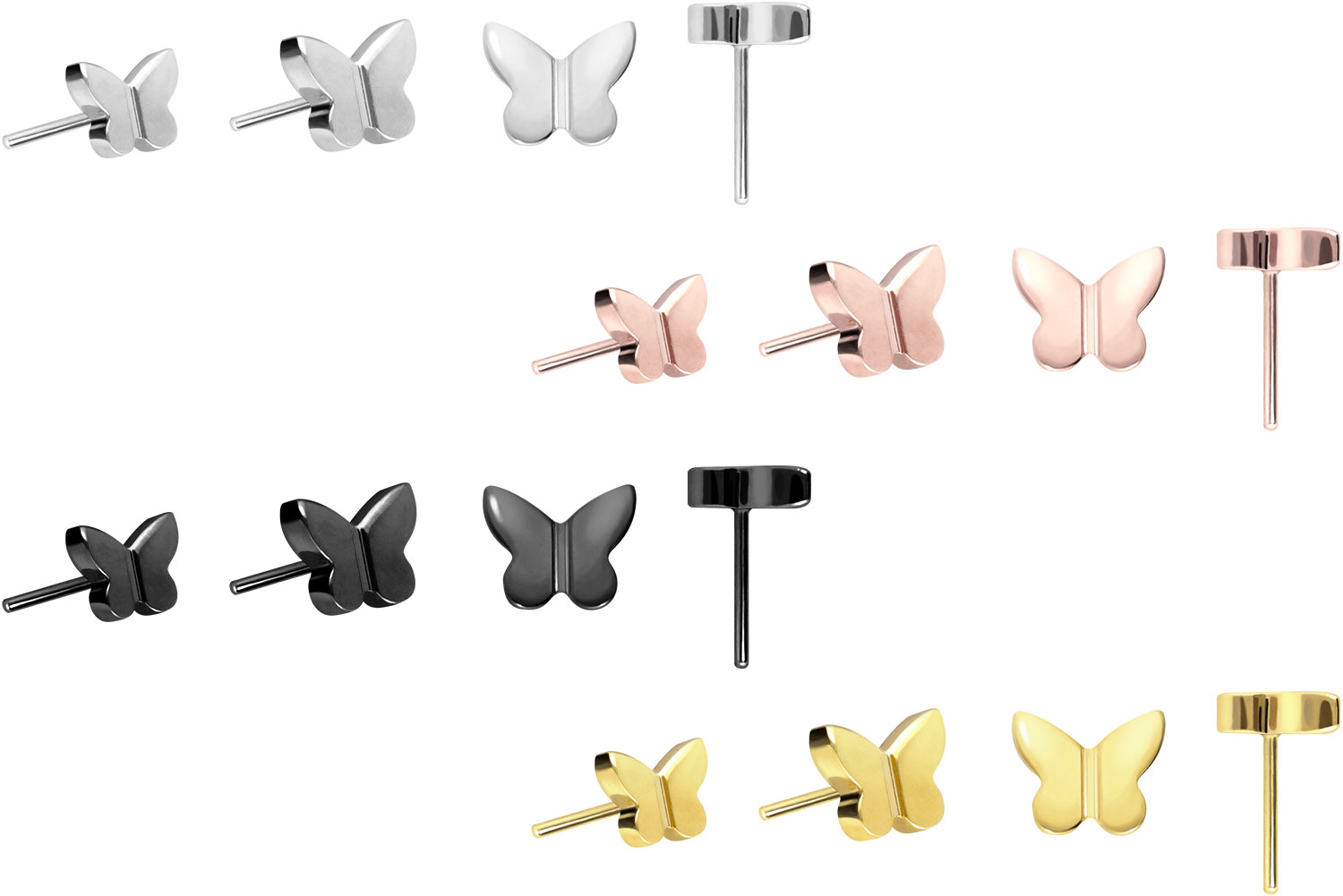 PIERCINGLINE Piercing Push Fit PIN Aufsätze Titan Aufsatz mit Push Pin ...